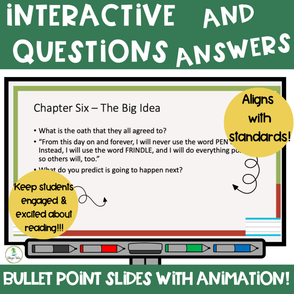 Frindle Novel Study PowerPoint & First Chapter Friday Coloring Sheets ...